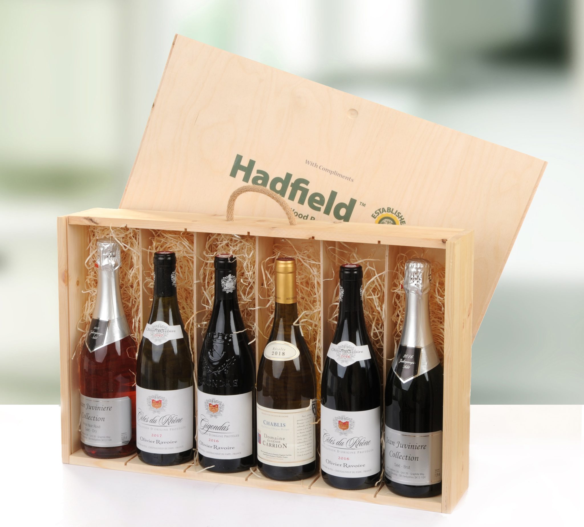 6 Bottle Wooden Wine Gift Box - Jean Juviniere